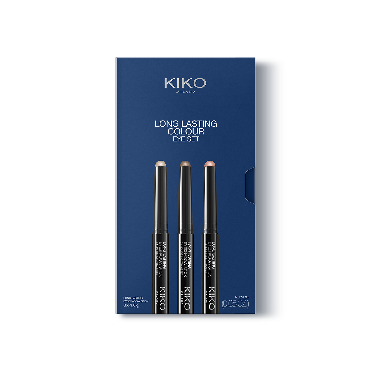 Kit containing 3 eyeshadow sticks: 24-hour hold and transfer-proof ...